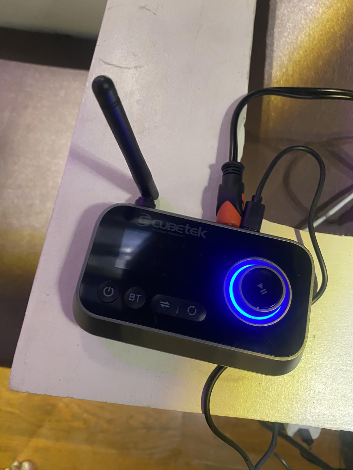 Cubetek 3 in 1 LCD Display V5.0 Bluetooth Transmitter Receiver, Bypass ...