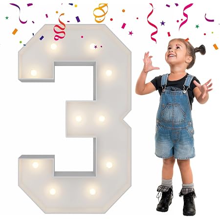 Amazon.com: 3FT Marquee Light Up Numbers Letters, Mosaic Numbers for ...