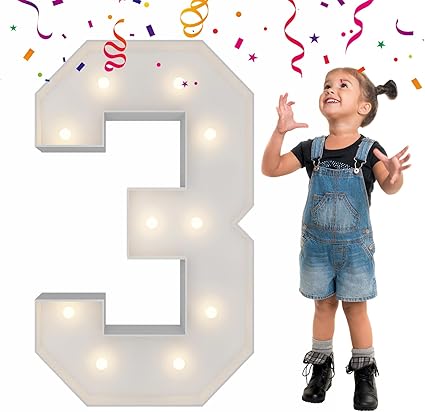 Amazon.com: 3FT Light Up Numbers Letters, Mosaic Numbers for Balloons ...