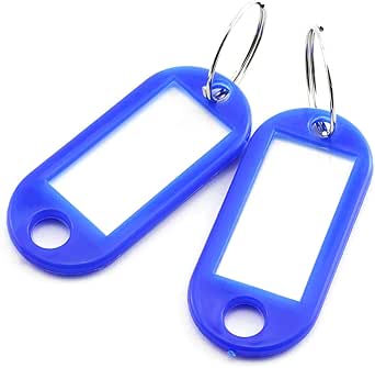 Amazon.com: Lind Kitchen 40pcs Blue Key Ring Label Tags Plastic Keys ...