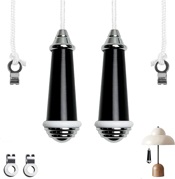 2 Pcs Ceramic Bathroom Light Pull Cord, 8cm Black Light Pull Handle ...