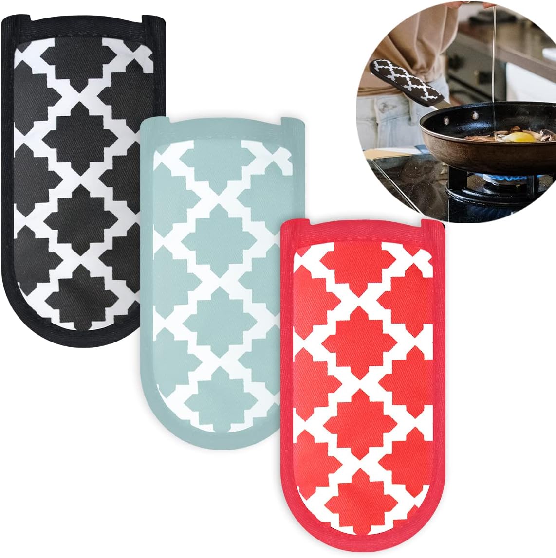 Amazon.com: 3 Pieces Hot Pot Handle Holder Cover for Kitchen Heat ...