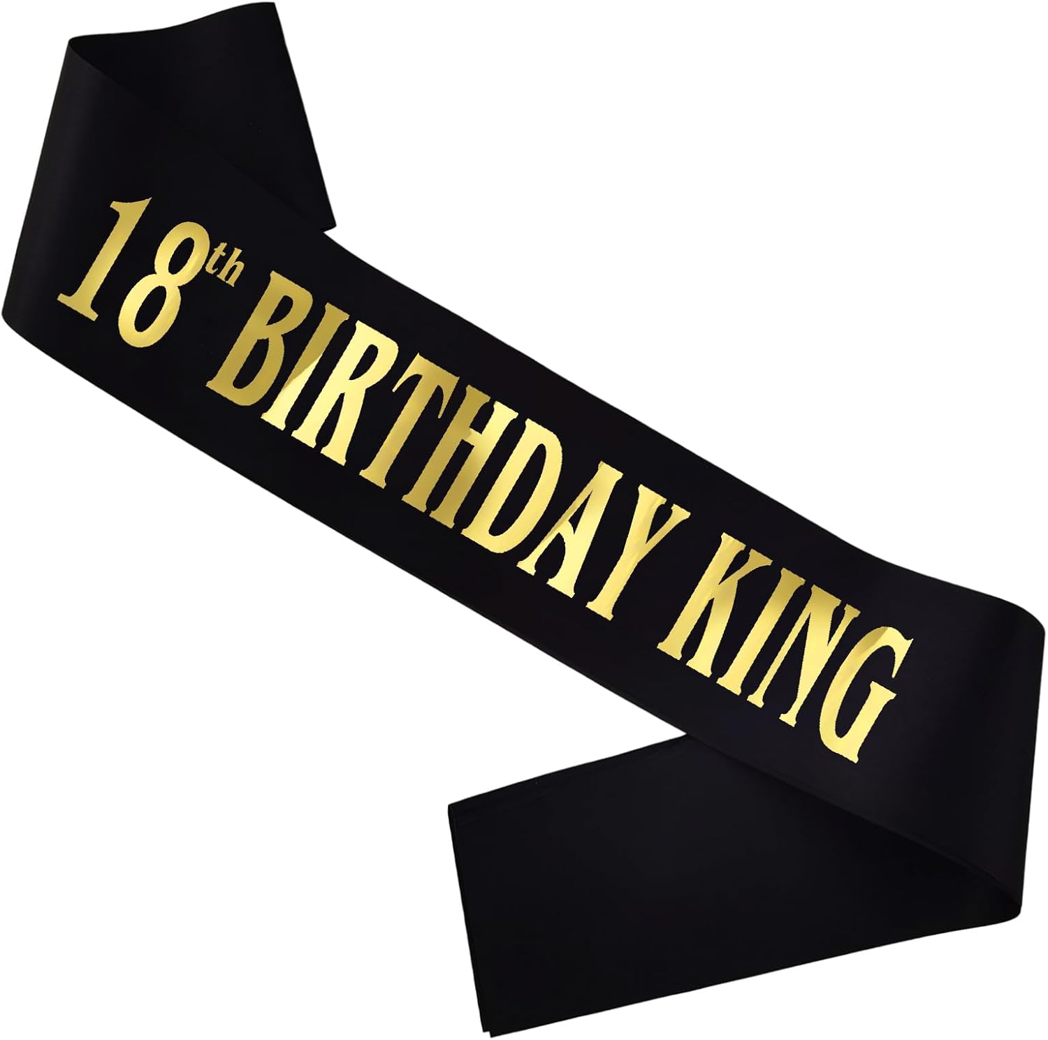 Amazon.com: MUMUNN 18th Birthday King Sash, Gold Foil Black Satin ...