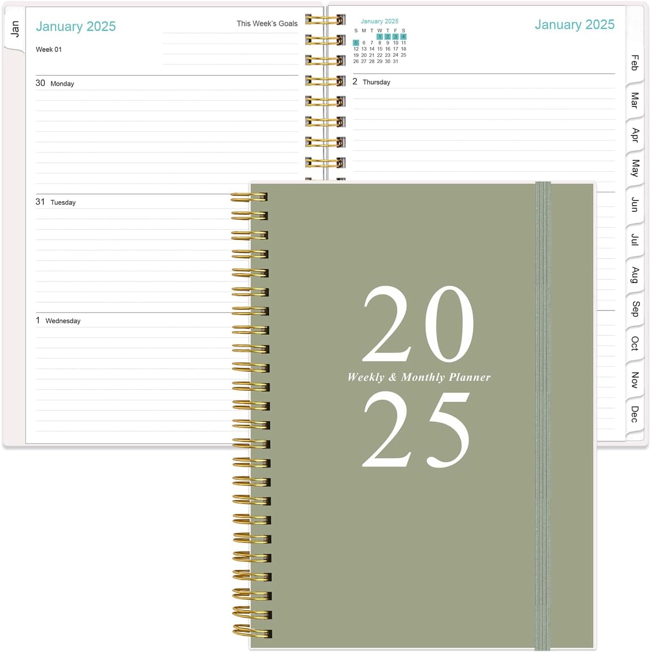 Amazon.com : 2024-2025 Planner - Weekly Monthly Planner Spiral Bound ...