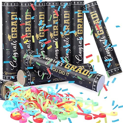 Amazon.com: Honoson 10 Pack Graduation Confetti Streamer 2025 Upgrade Congrats Grad Hand Throw ...
