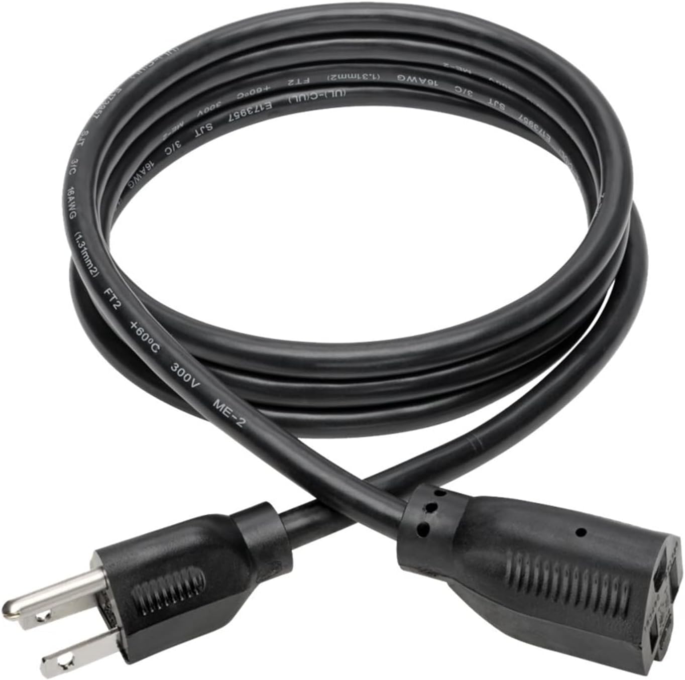 Amazon.com: Tripp Lite Power Extension Cord, 13A, 16AWG (NEMA 5-15P to ...