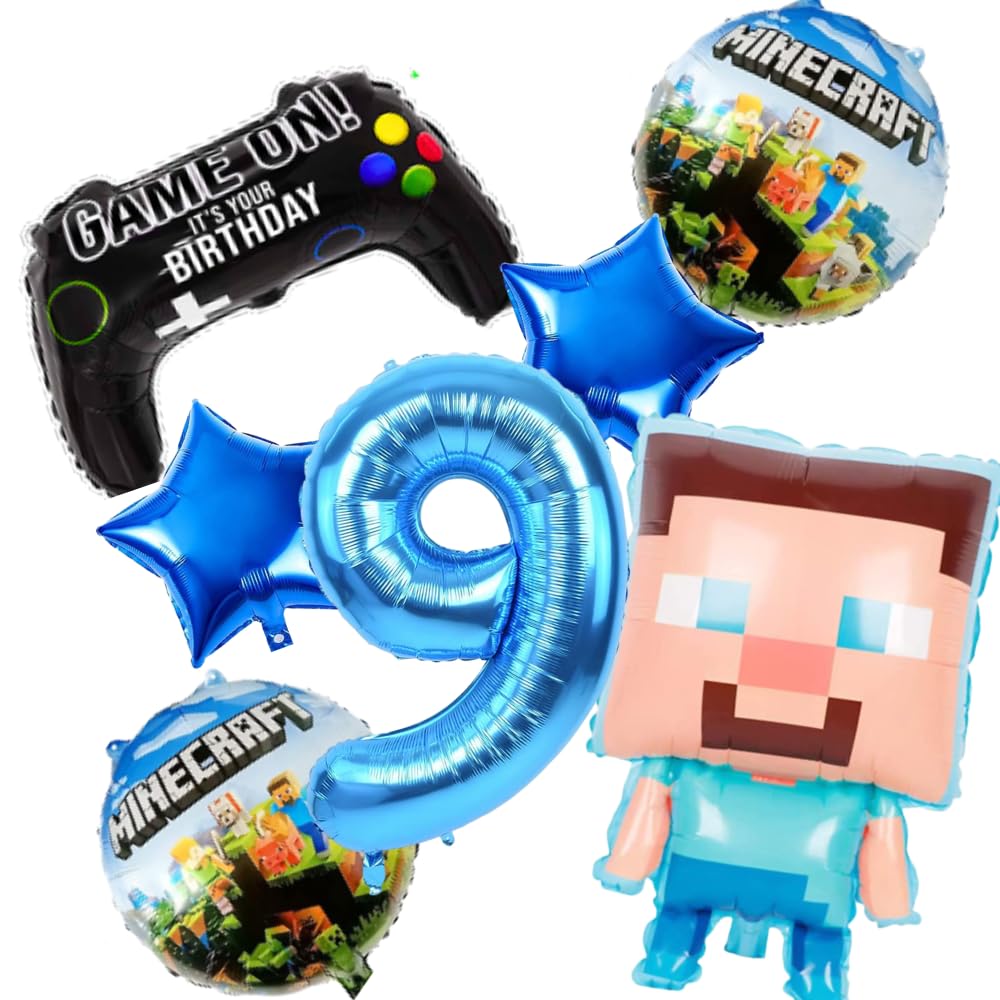 Fi Flick In 7 Pcs Minecraft Theme Birthday Decoration 9th | Desertcart ...