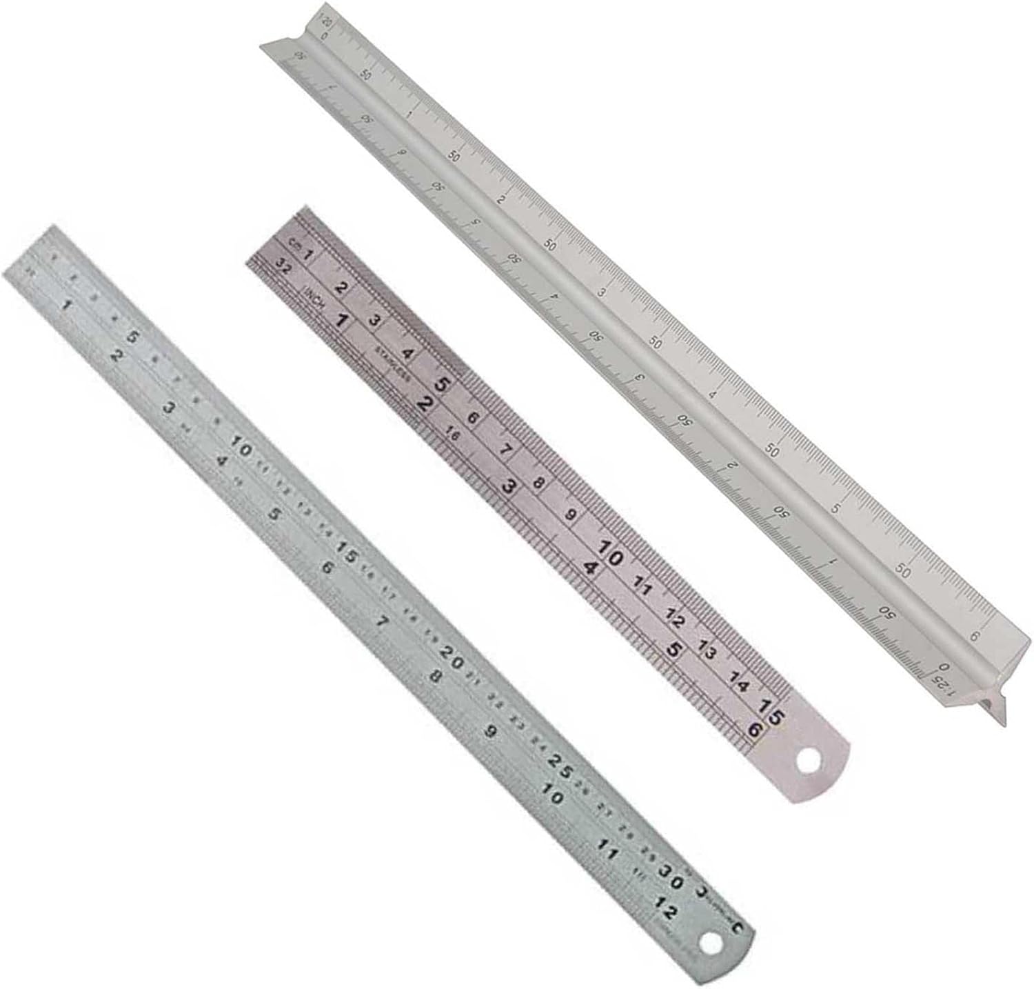 Dapetz ® 6" and 12" and Scale Ruler Set Small to Large Measure Ruler ...