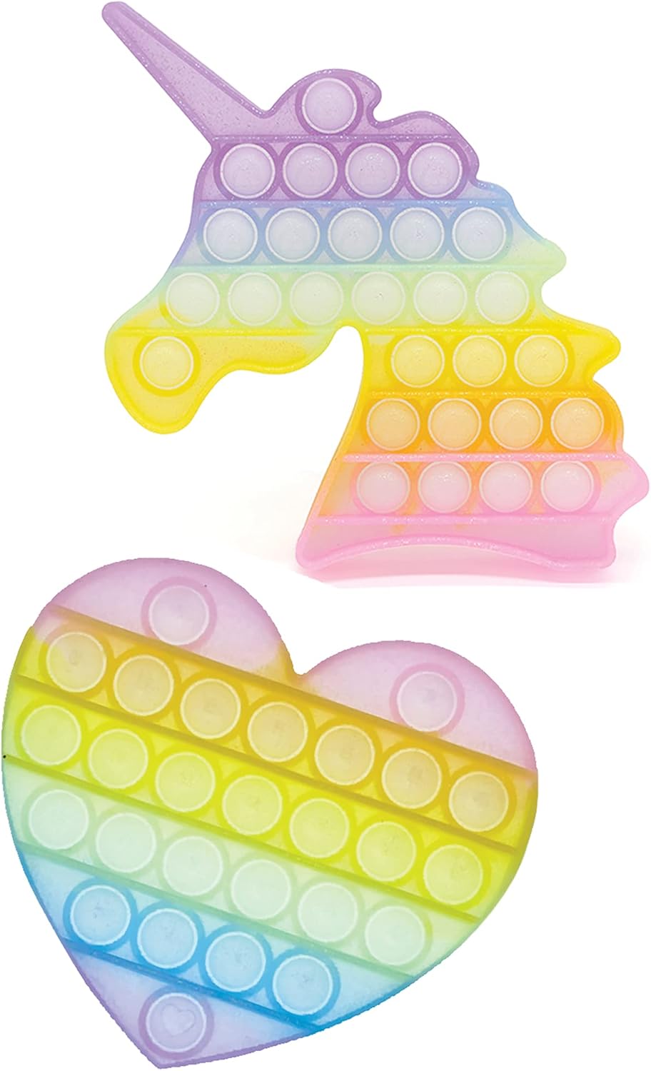 Amazon.com: Push Pop Bubble Fidget Sensory Toy - Set of 2 Glitter ...