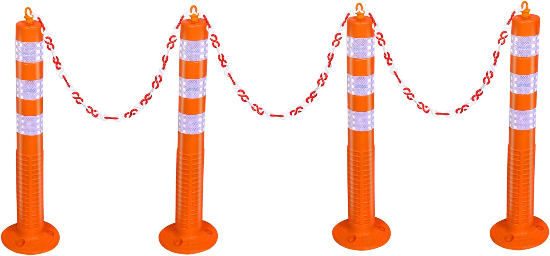 ABS INDUSTRY 4 Spring Parking Post Orange With 3 White Reflective Tape ...