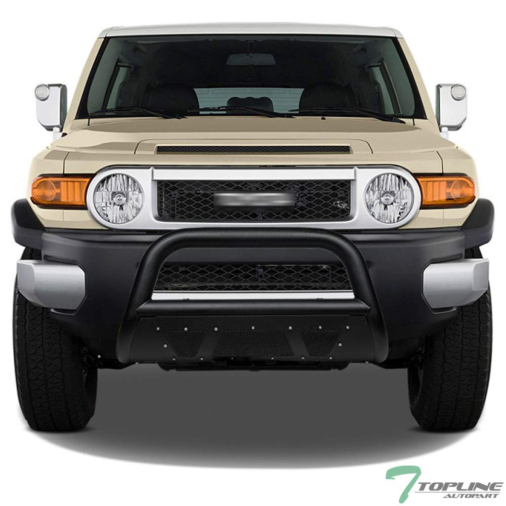 Buy Textured Black Studded Mesh Bull Bar Brush Push Front Bumper Grill ...