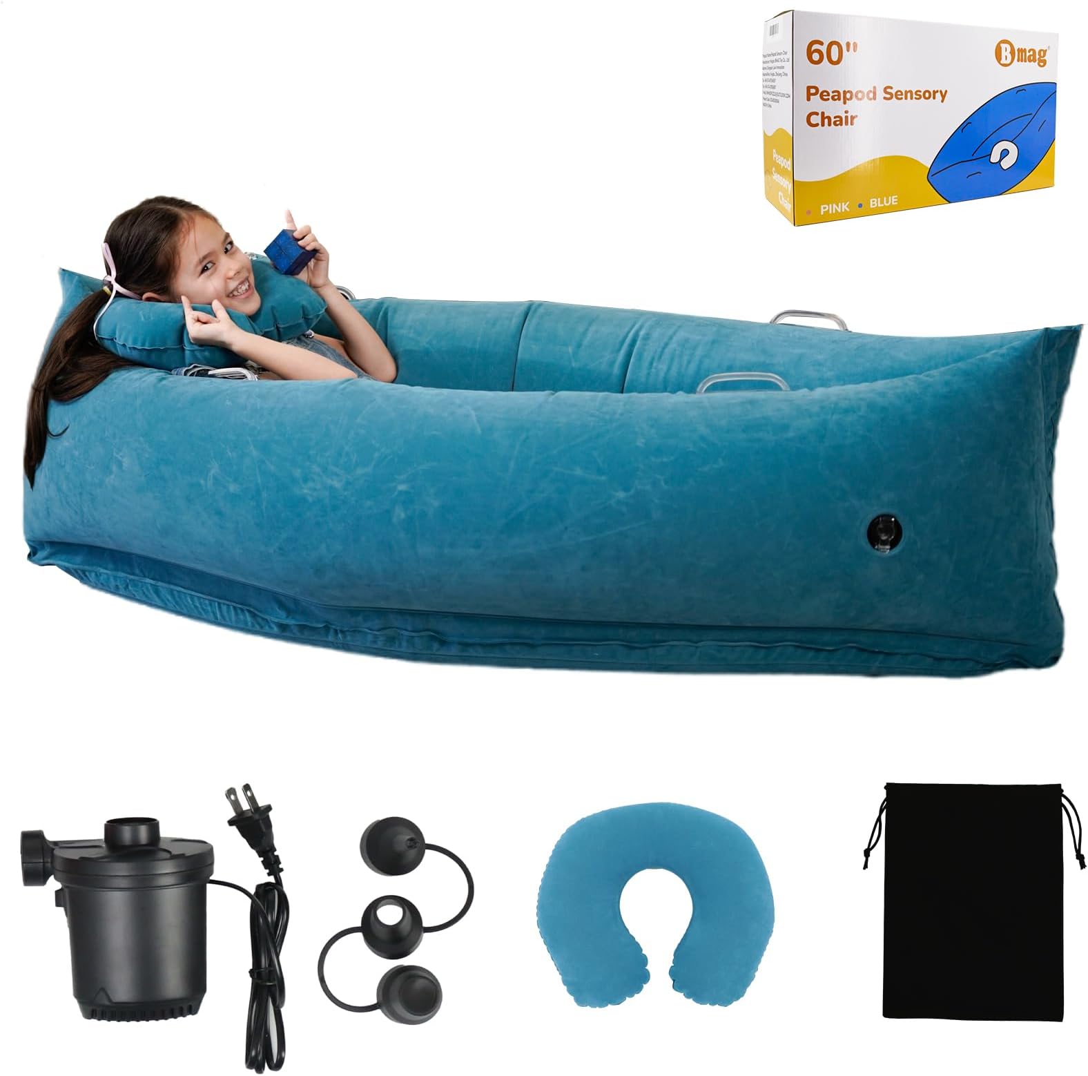 Amazon.com: Bmag Sensory Chair for Kids, Inflatable Peapod Canoe with ...