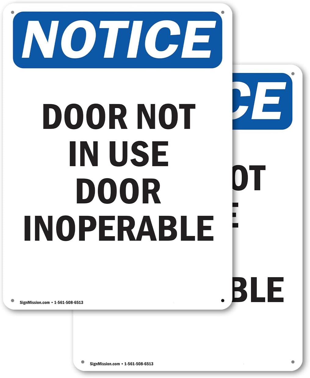 Amazon.com: (2 Pack) Door Not In Use Door Inoperable OSHA Notice Sign 7 ...