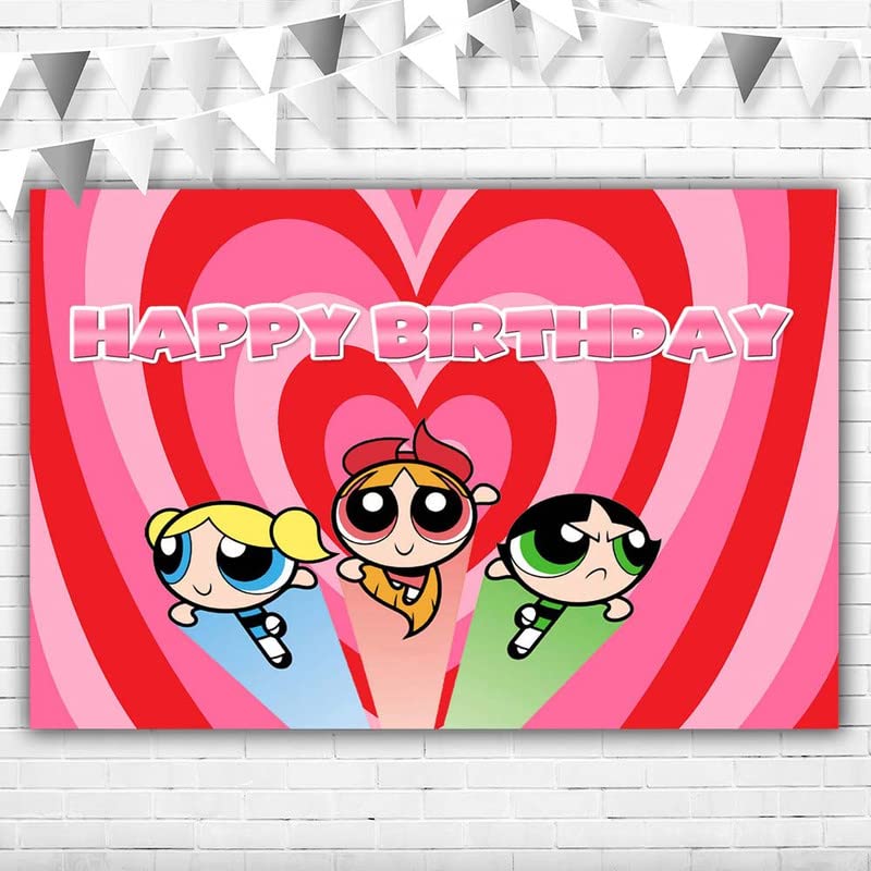 Powerpuff Girls Birthday Banner 5x3ft Happy Birthday Powerpuff Girl ...
