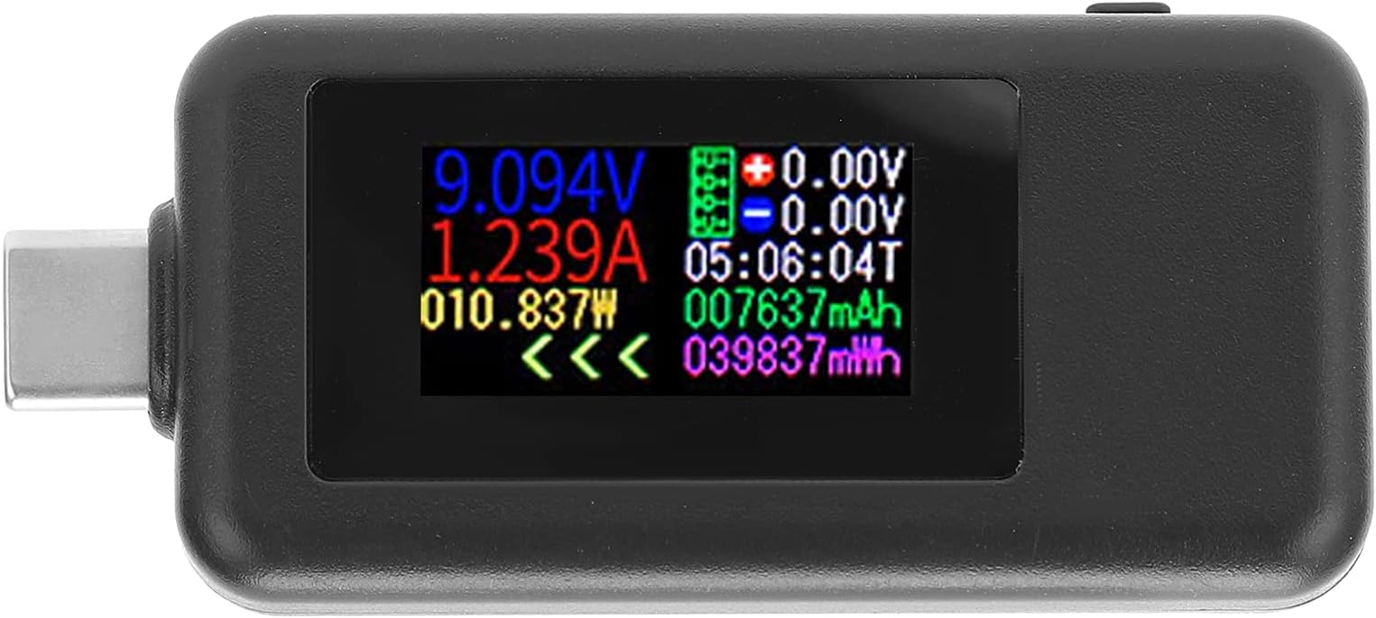 Type C USB Tester, USB C Voltage Tester Multimeter Current Meter Tester ...