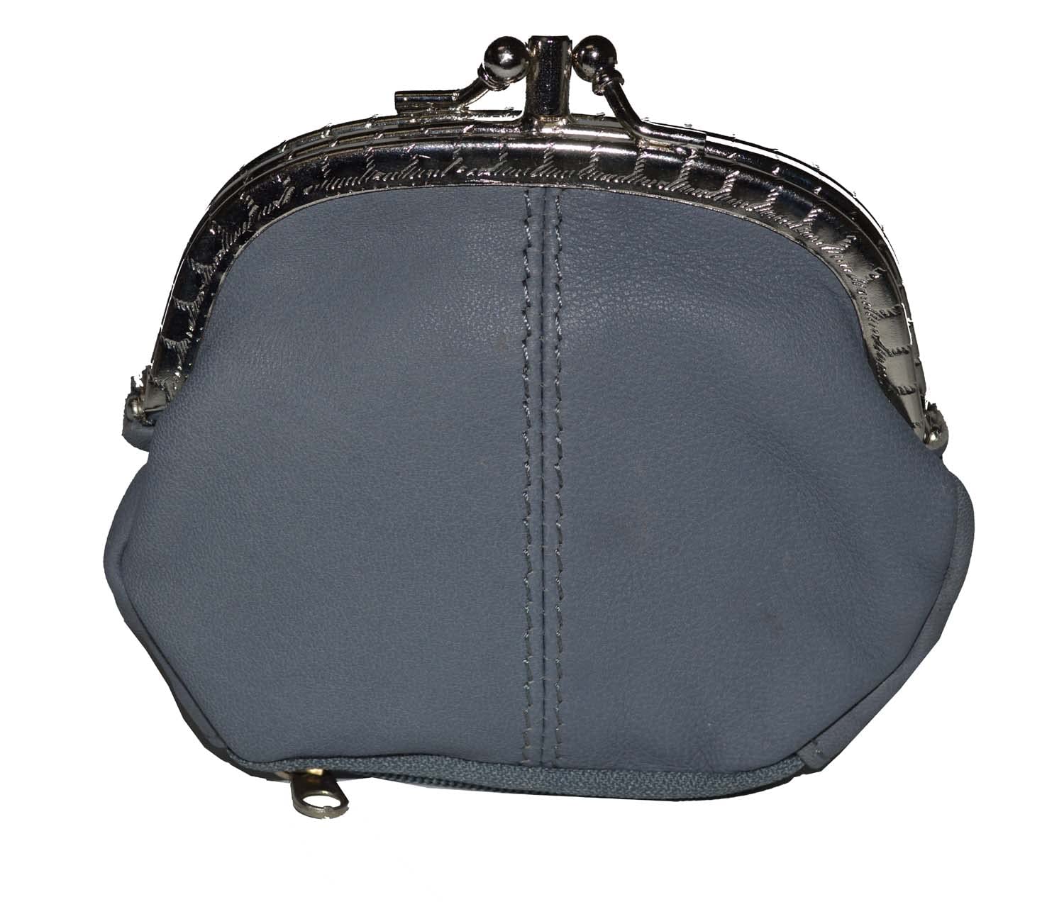 Amazon.com: Coin Purse Double Frame with Zipper Pocket (Gray ...
