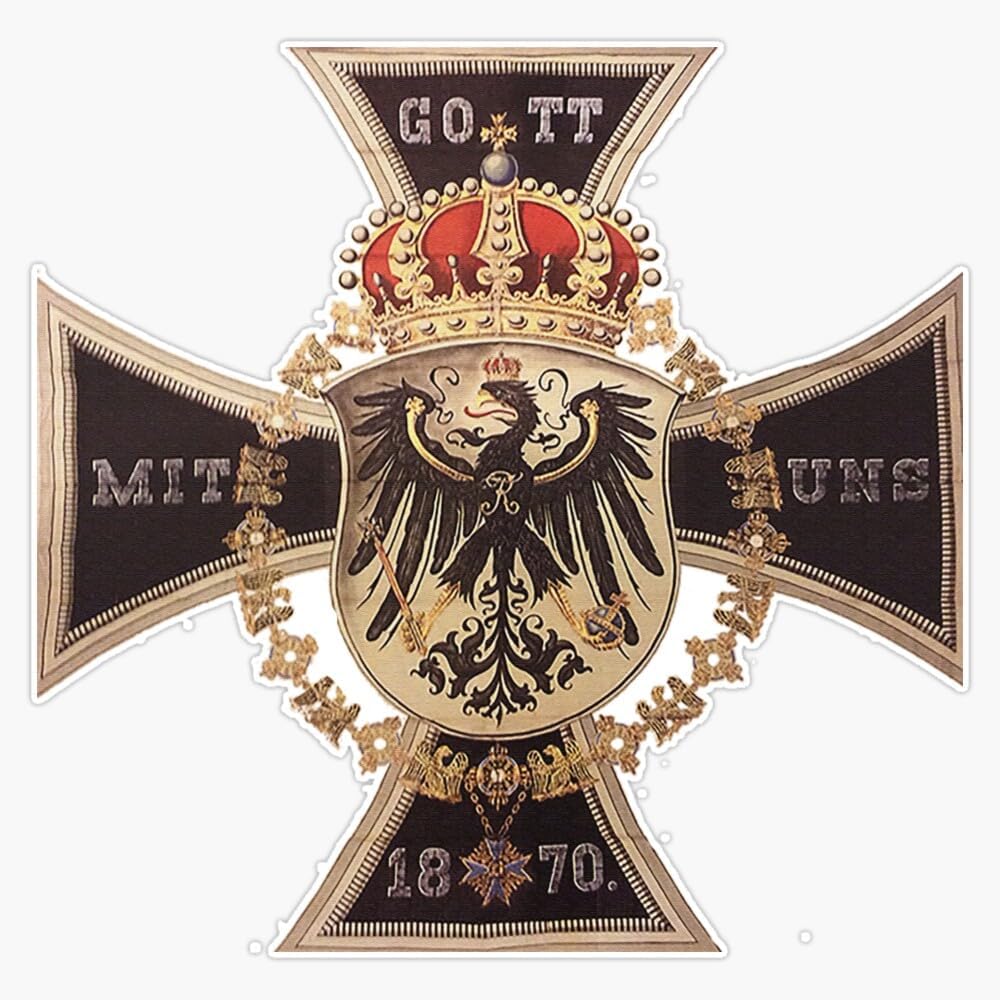 Amazon.com: German 1870 Gott Mit UNS Iron Cross Sticker Vinyl Decal ...