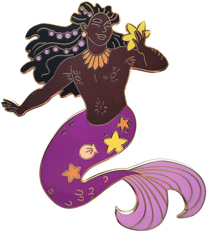 Amazon.com: Pinsanity Purple Merman Enamel Lapel Pin : Clothing, Shoes ...
