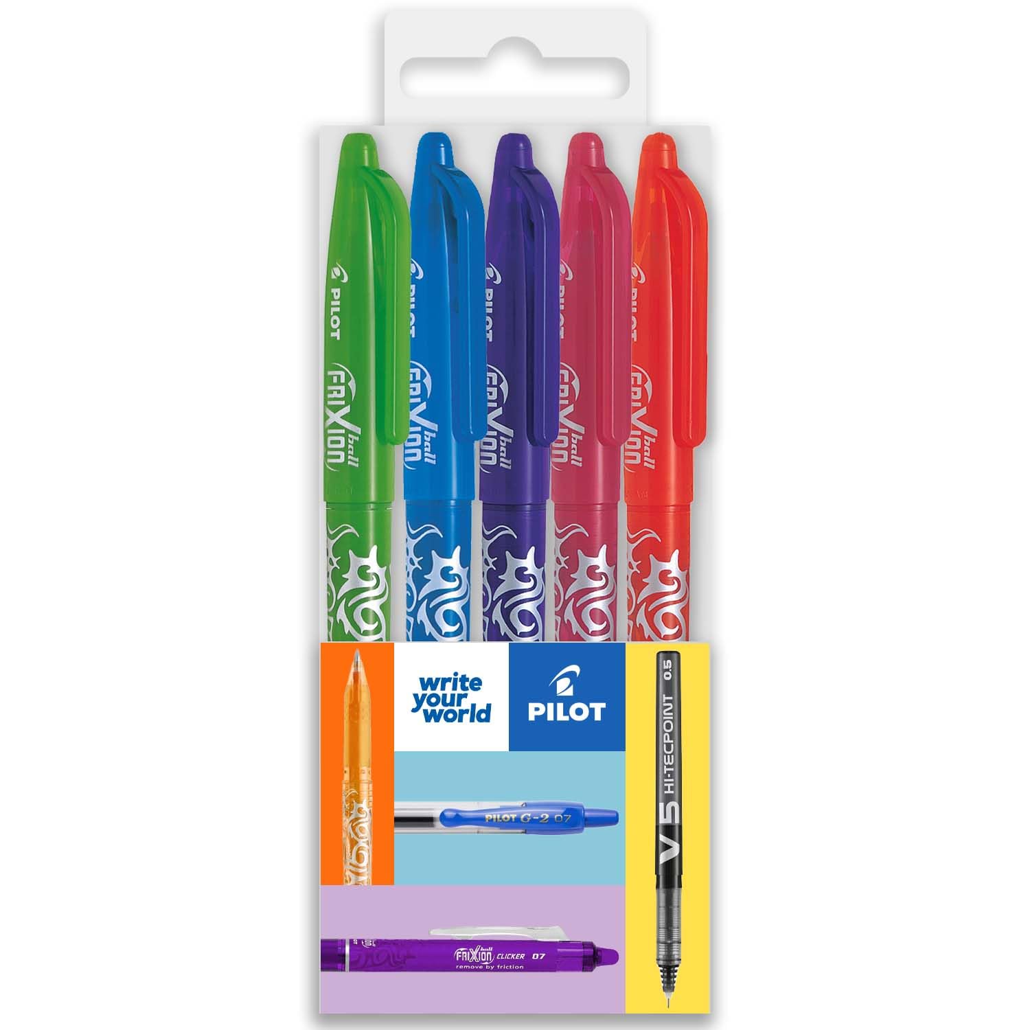 Pilot Frixion FR7 Lot de 5 stylos roller effaçables Heat/Friction ...