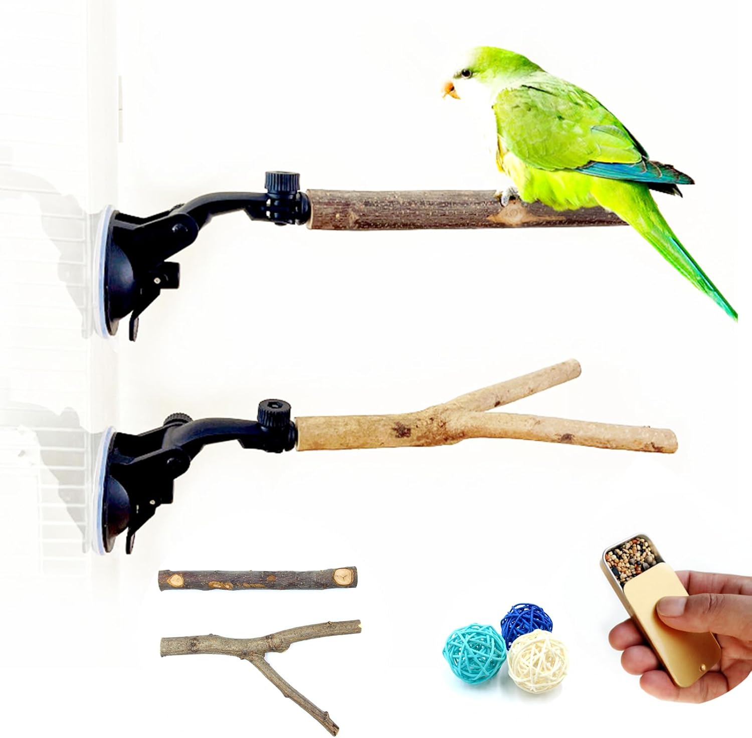 Amazon.com : Movable Perch Stand Bird Training Set, 2pcs Adjustable ...