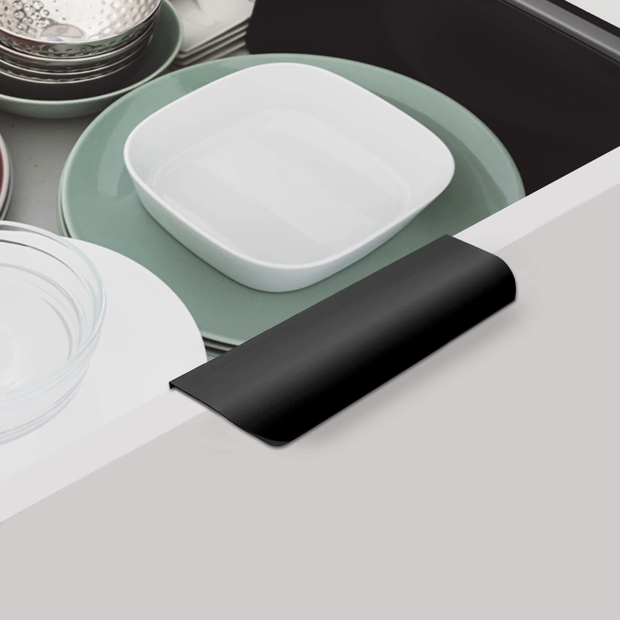 Snapklik.com : Malimali 5 Pack Black Finger Edge Pulls For Cabinets 6 ...