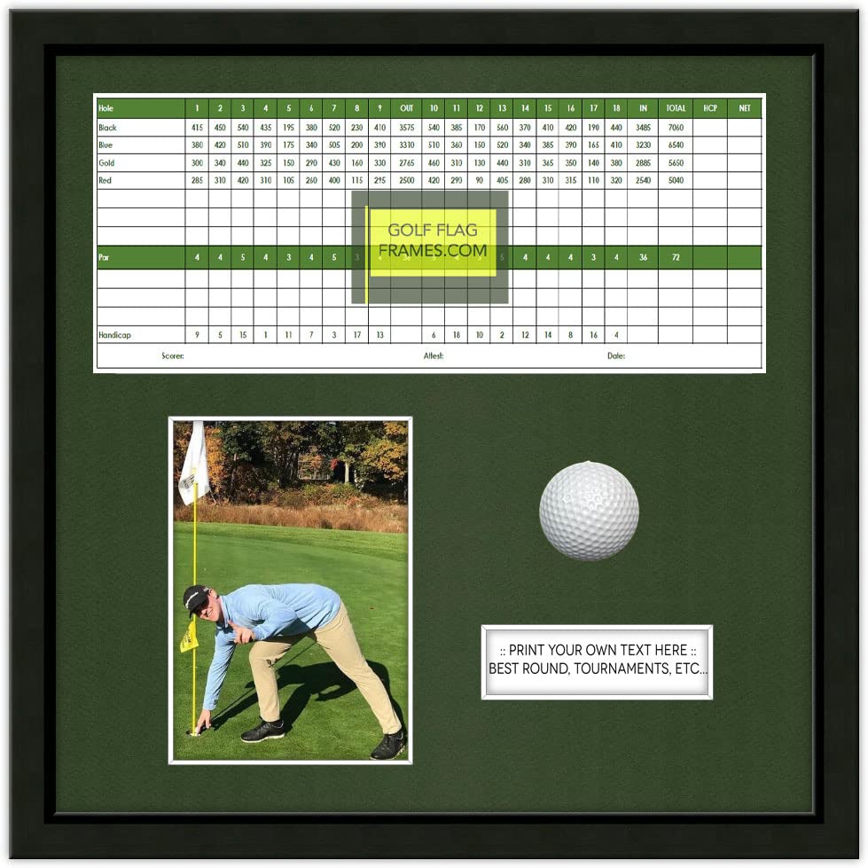 Amazon.com - Golf Flag Frames 15x15 Black Scorecard Ball and Photo ...