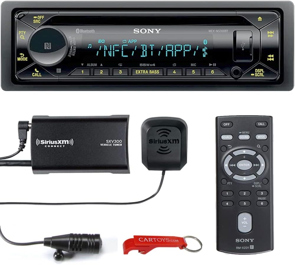 Amazon.com: Sony MEX-N5300BT 1-DIN CD Car Stereo & SiriusXM Tuner ...