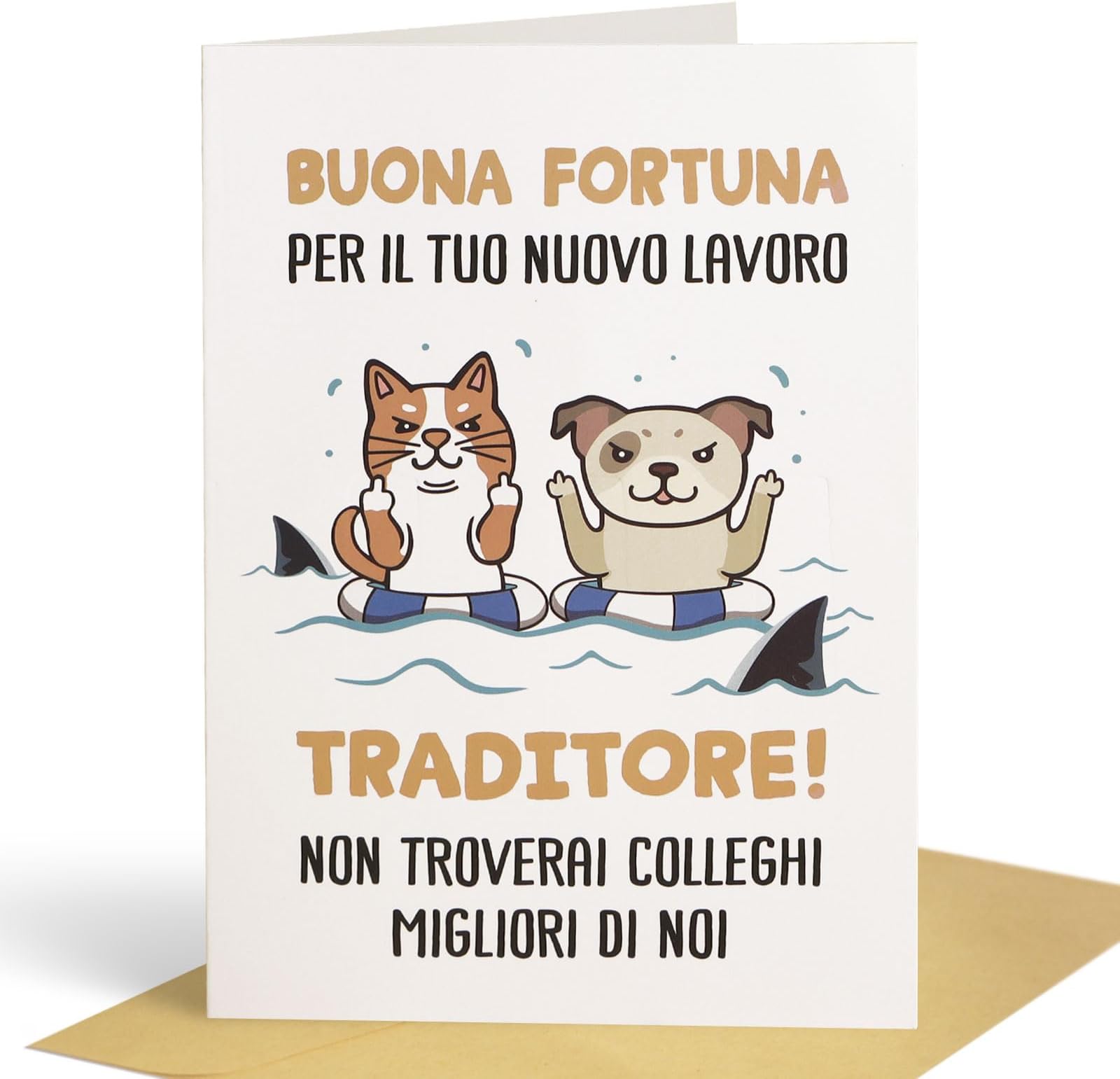 GEBETTER Biglietto Addio Collega che Cambia Lavoro Se ne Va, Biglietti Auguri Divertenti Buona ...