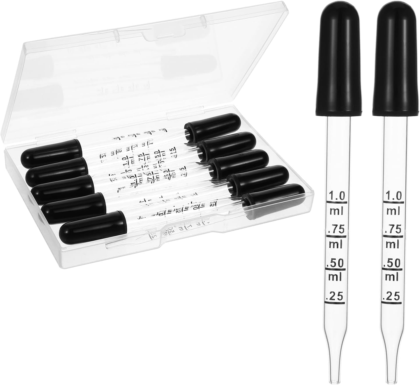 Amazon.com: 10 Pack Glass Eye Dropper with Measurement, 1ml Pipette ...