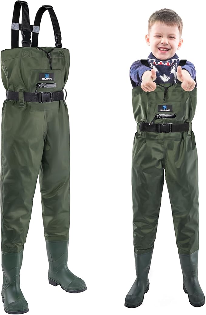 Amazon.com: Trudave Chest Waders for Kids with Boots, Waterproof Youth ...