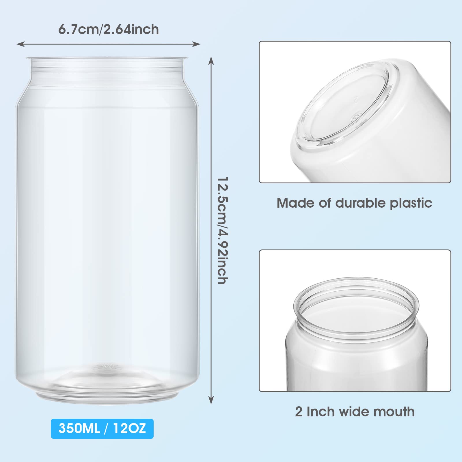 Roshtia Plastic Can Shaped Cups Drinking Cups 12 oz Reusable Beer ...