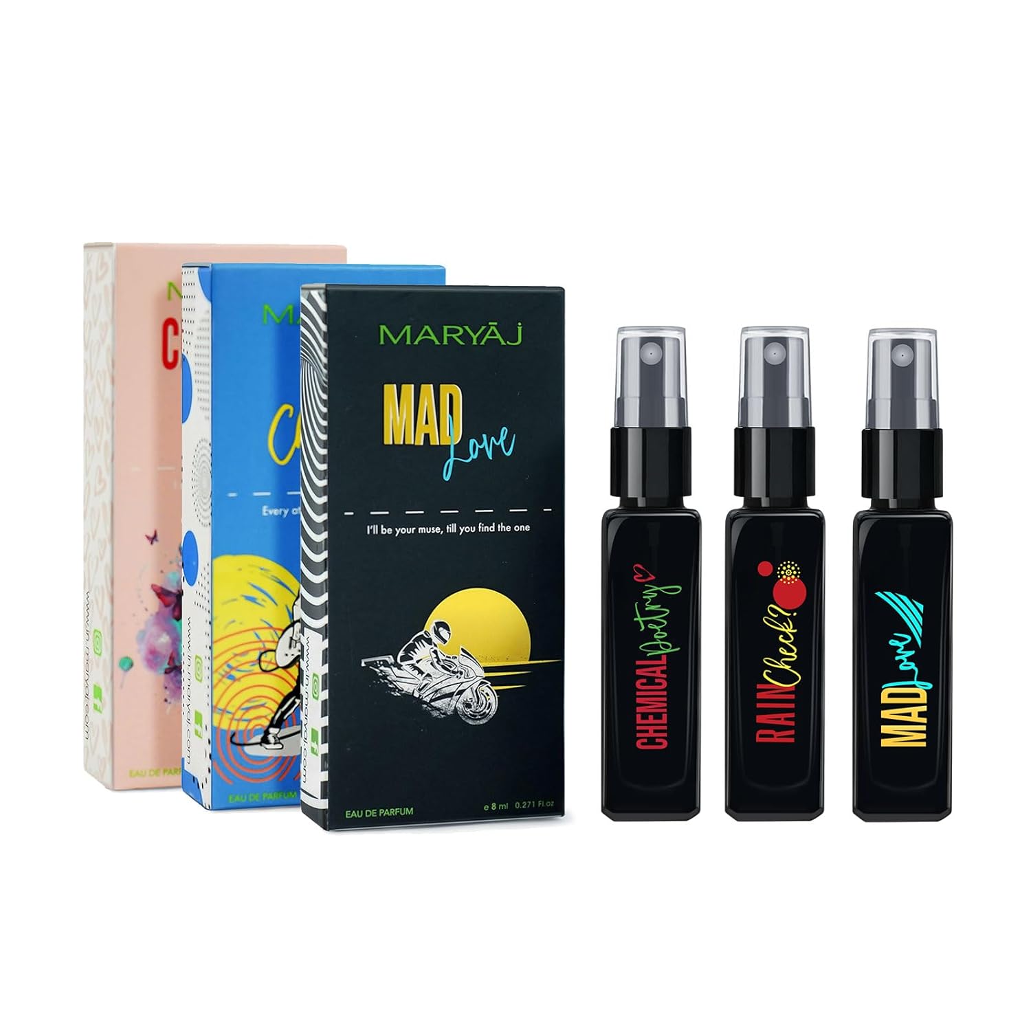 Maryaj Chemical Poetry EDP and Rain Check? EDP and Mad Love EDP (Pack ...