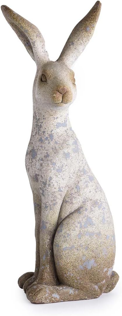 Amazon.com: Wind & Weather Tall Sitting Bunny Garden Sculpture ...