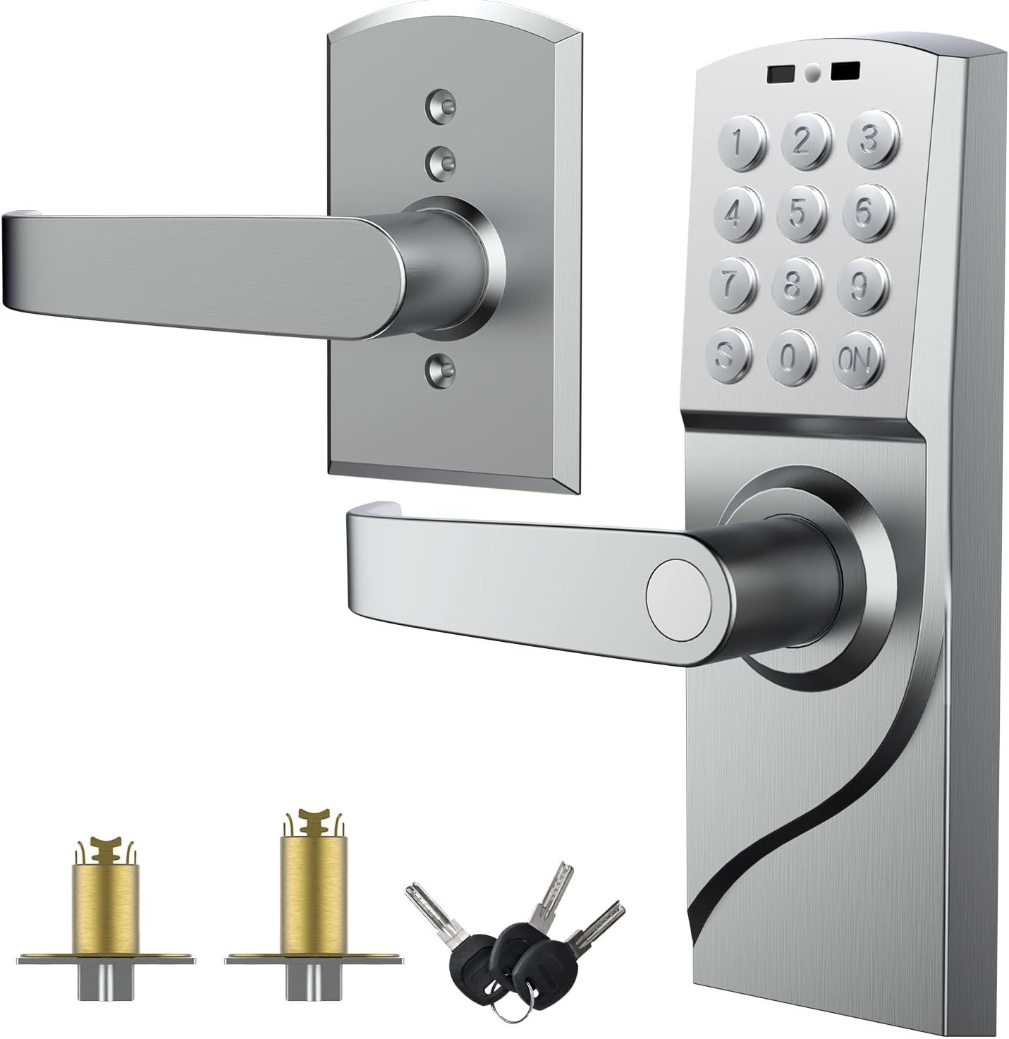 Amazon.com: Electronic Keyless Door Lock Set - Satin Nickel (for Right ...