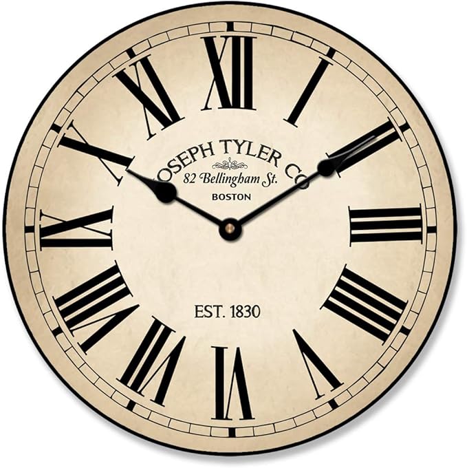 Amazon.com: Hamilton Parchment Wall Clock | Ultra Quiet Quartz ...