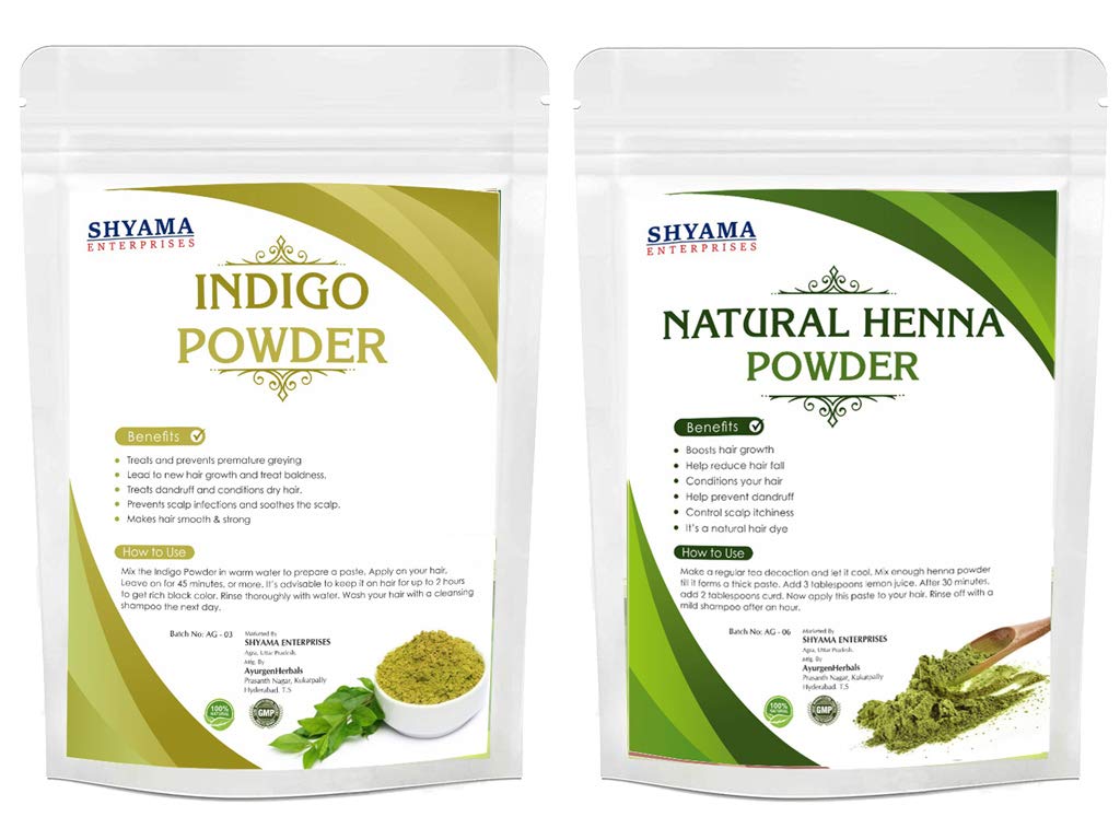 Buy 100% Organic Henna And Indigo Powder Pack Of 2-200Gm Online at Low ...