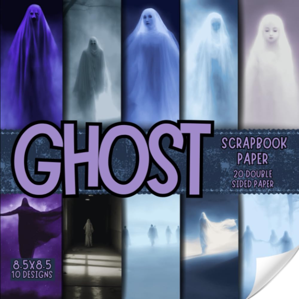 Ghost scrapbook paper, 8.5x8.5, 10 Designs, 20 Double-Sided Sheets ...