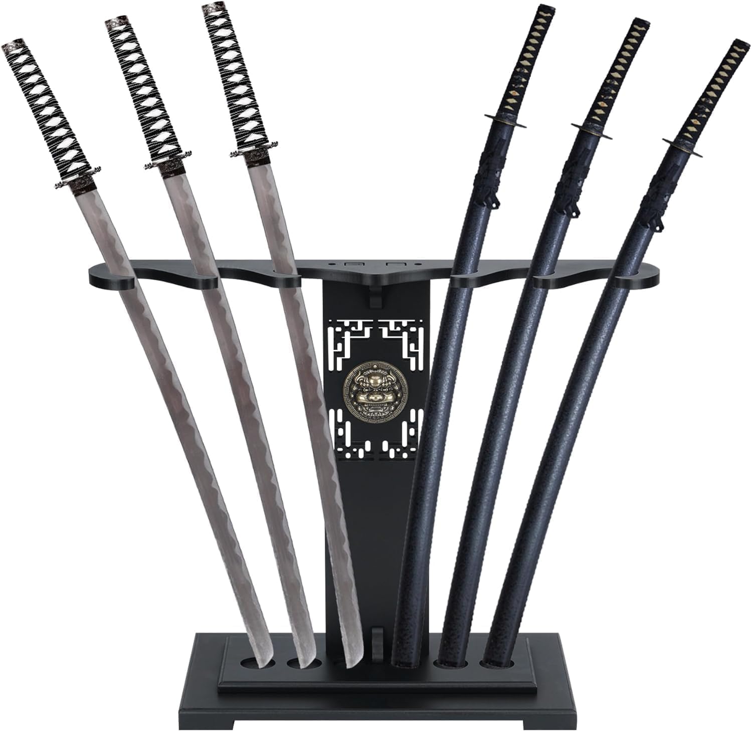 Sword Stand Base, 6 Tier Standing Sword Rack, Large Sword Display Stand, Wooden Sword Holder for ...