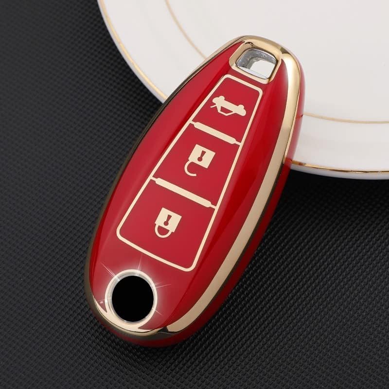 JVCV® Gold Border TPU Key Cover Compatible with Maruti Suzuki 2 and 3 ...