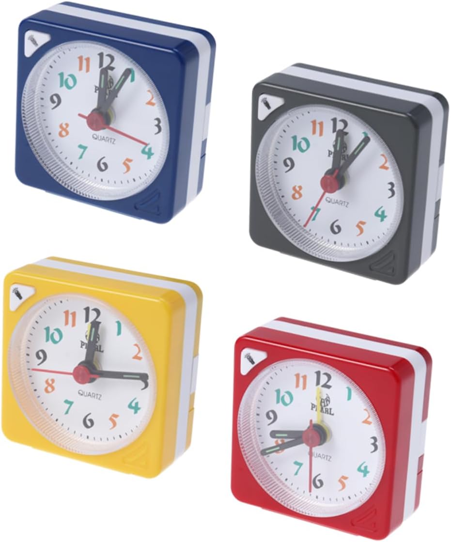 Amazon.com: PRETYZOOM Portable Quartz Alarm Clock Square Plastic Desk ...