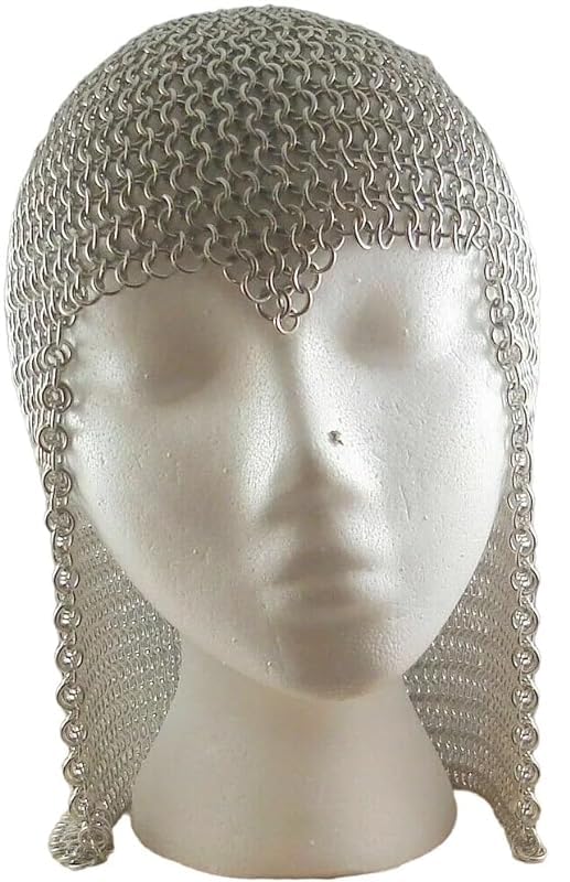 Amazon.com: aluminum chainmail head hood Butted chainmail head scarf ...
