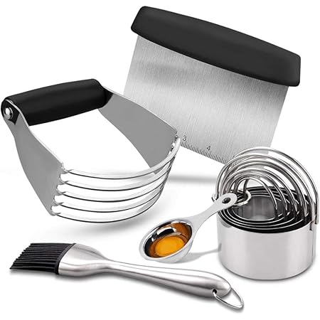 Amazon.com: HULISEN Stainless Steel Pastry Scraper, Dough Blender ...