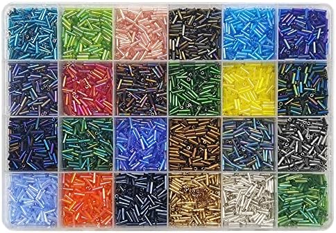 Amazon.com: JOJOPLAY Tube Seed Beads Kit, 7mm, Craft Bugle Glass Beads ...