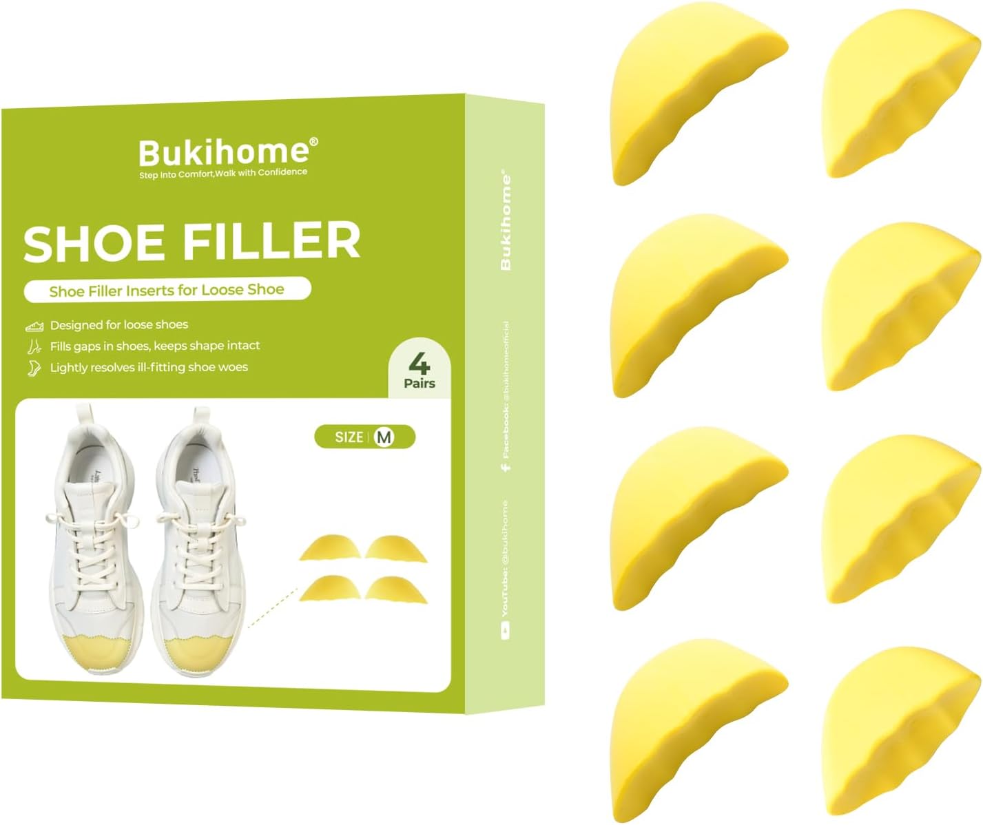 Amazon.com: Bukihome Shoe Filler Insert - 4 Pairs Shoe Filler for Too ...