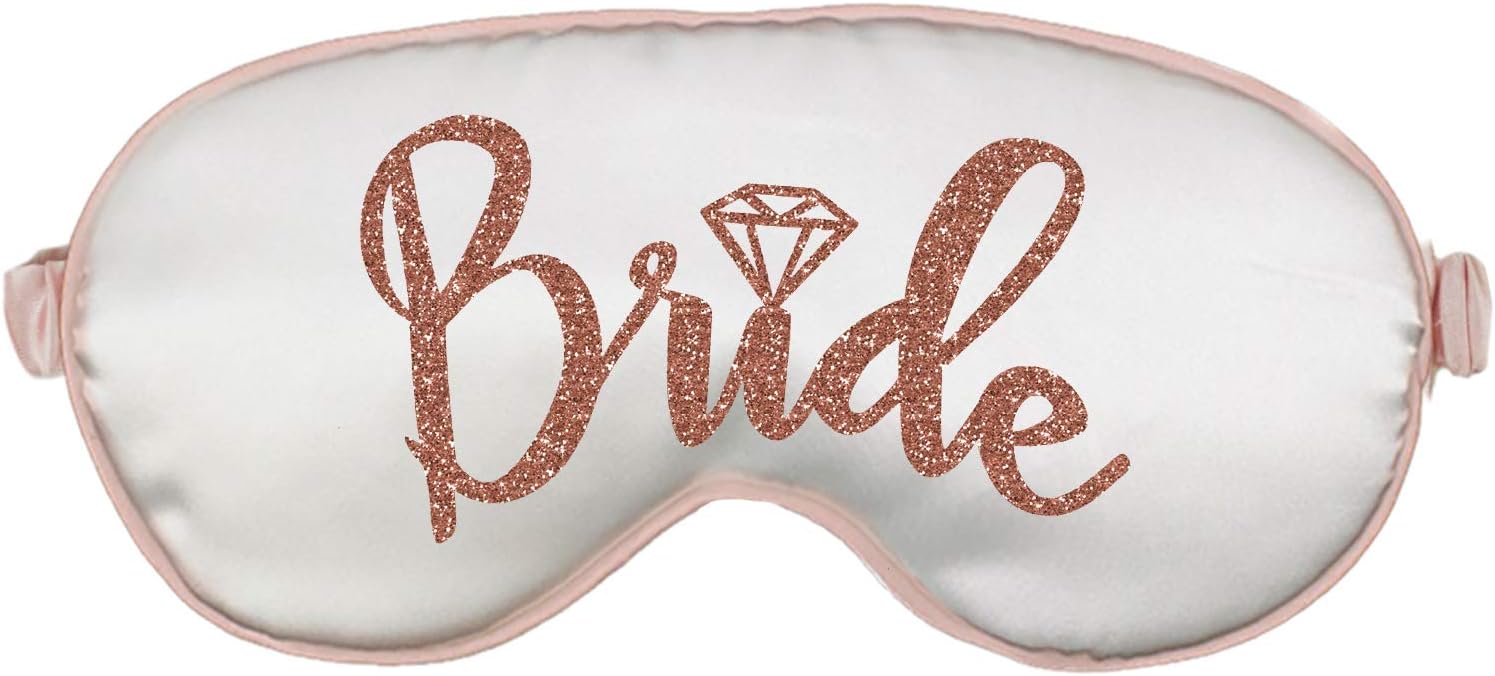 Amazon.com: Bride Gift Sleep Mask - Rose Gold Sparkle Arched Diamond ...