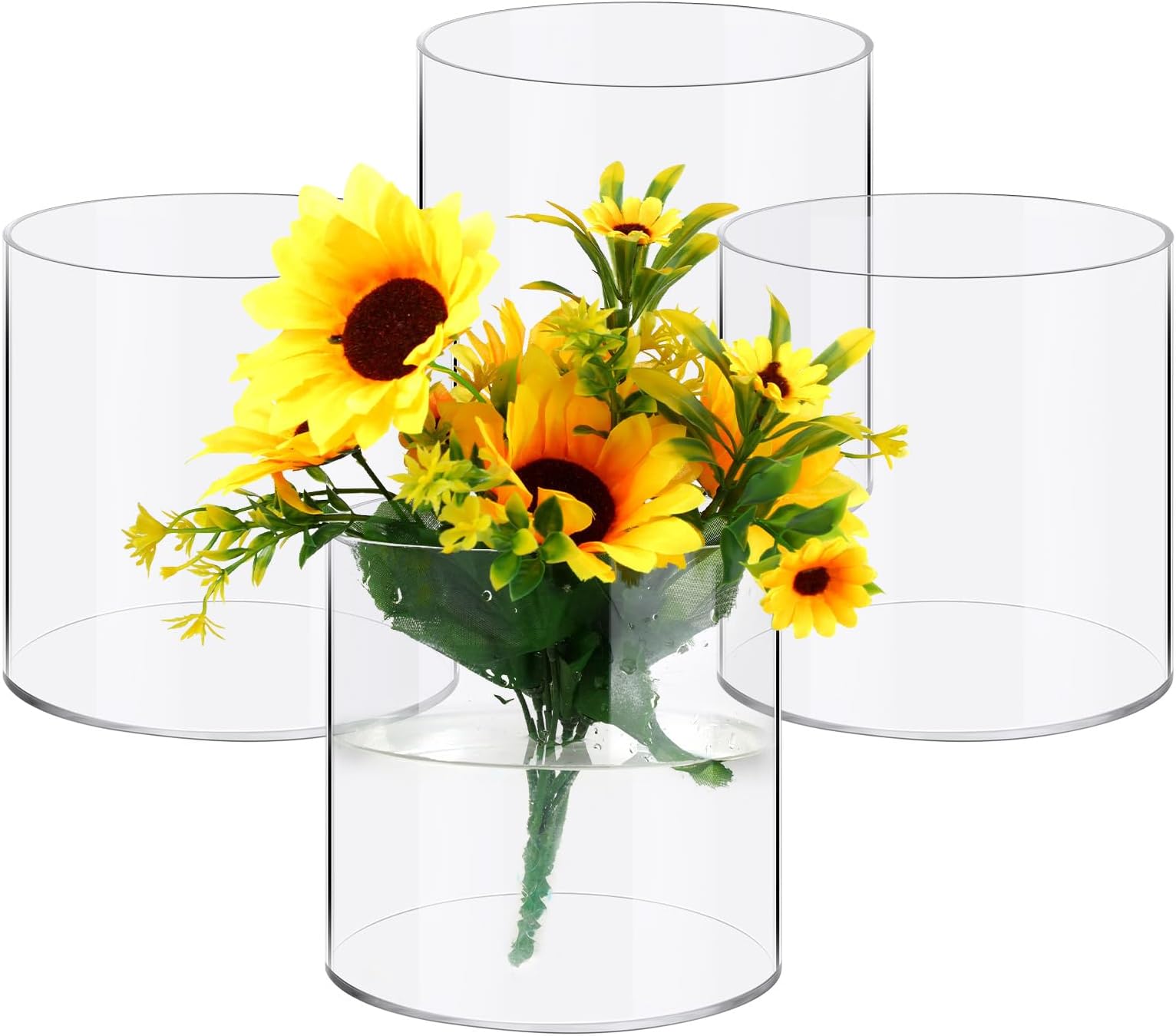 Amazon.com: Vesici 12 Pcs Plastic Cylinder Vase 6 Inch Acrylic Cylinder ...