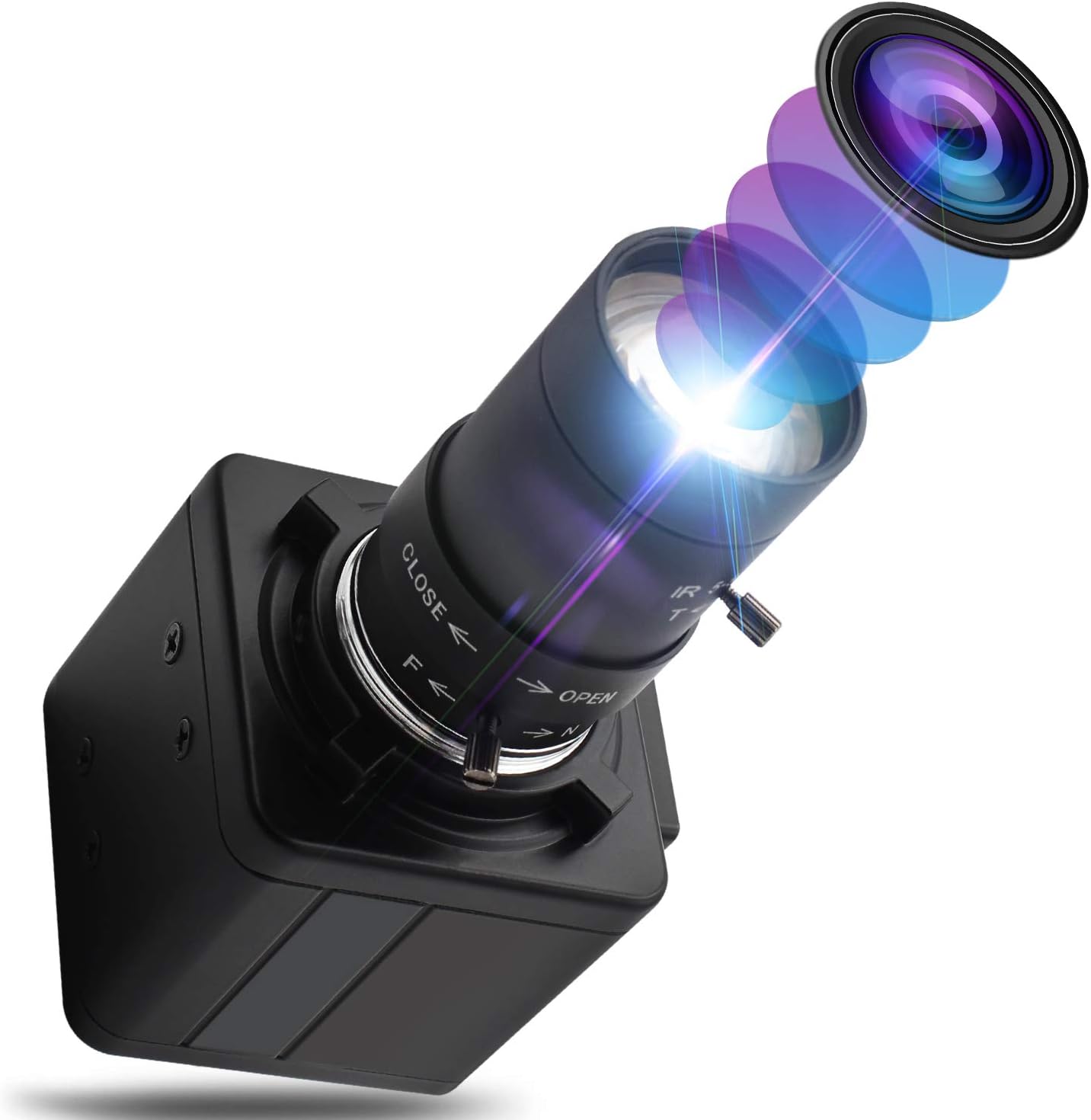 Amazon.com: 2MP Webcam 5-50mm Varifocal Lens USB Camera HD 1080P High ...