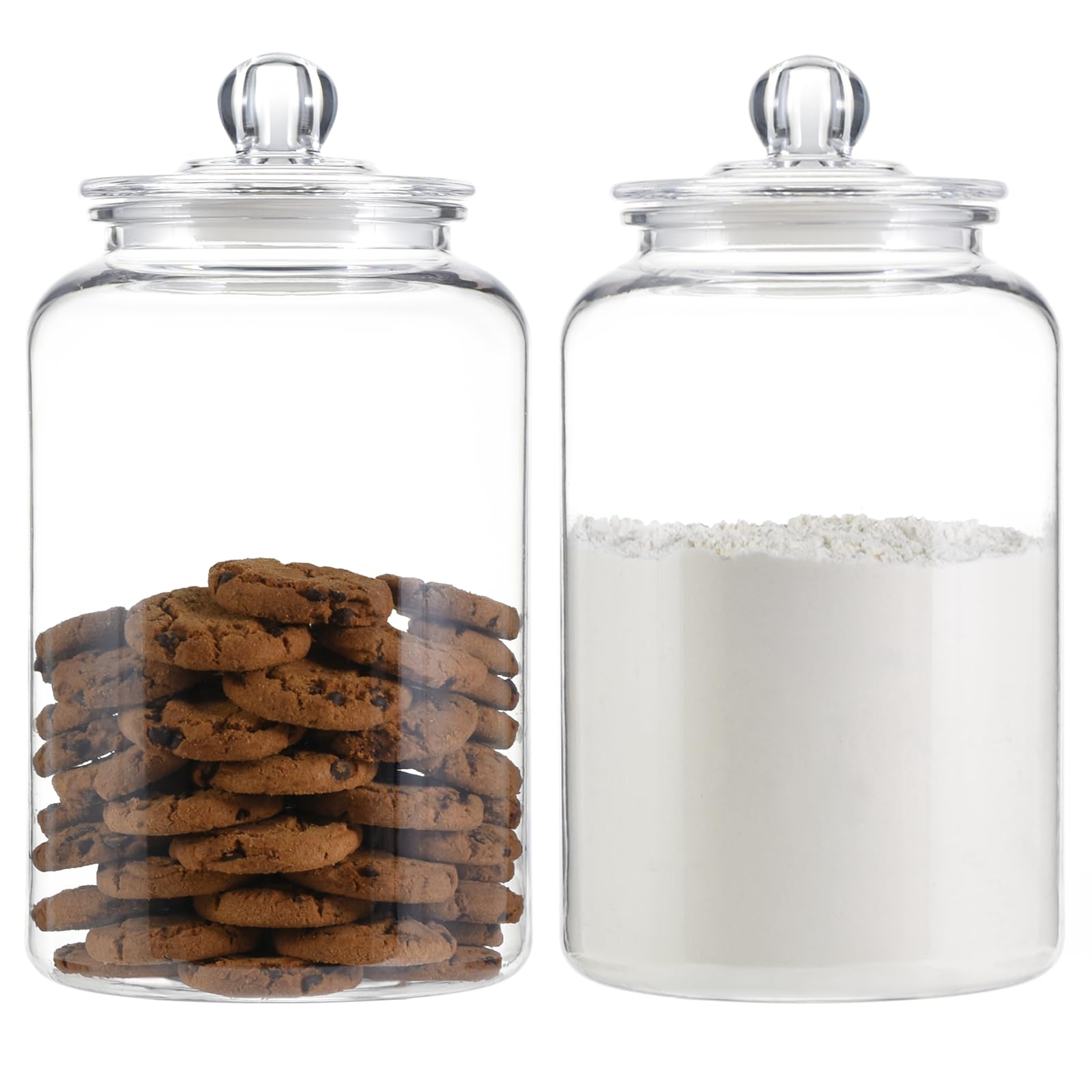 Amazon.com: JynJyn 2 Pack 1 Gallon Plastic Cookie Jars, Unbreakable ...