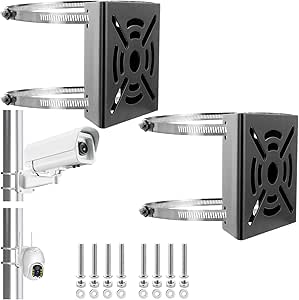 Oungy 2 Sets of Pole Mount Surveillance Camera, Vertical Pole Mount ...