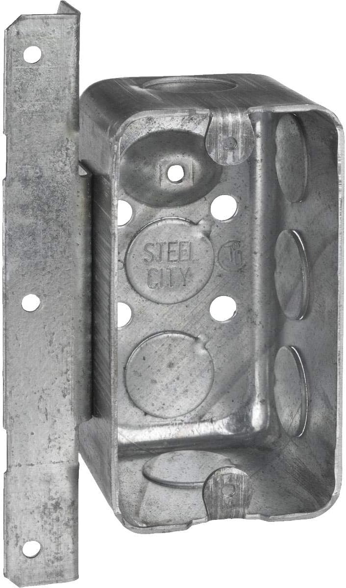 Steel City 58371-T-1/2 Utility Handy Box with Knockouts, Steel, 14.5 cu ...